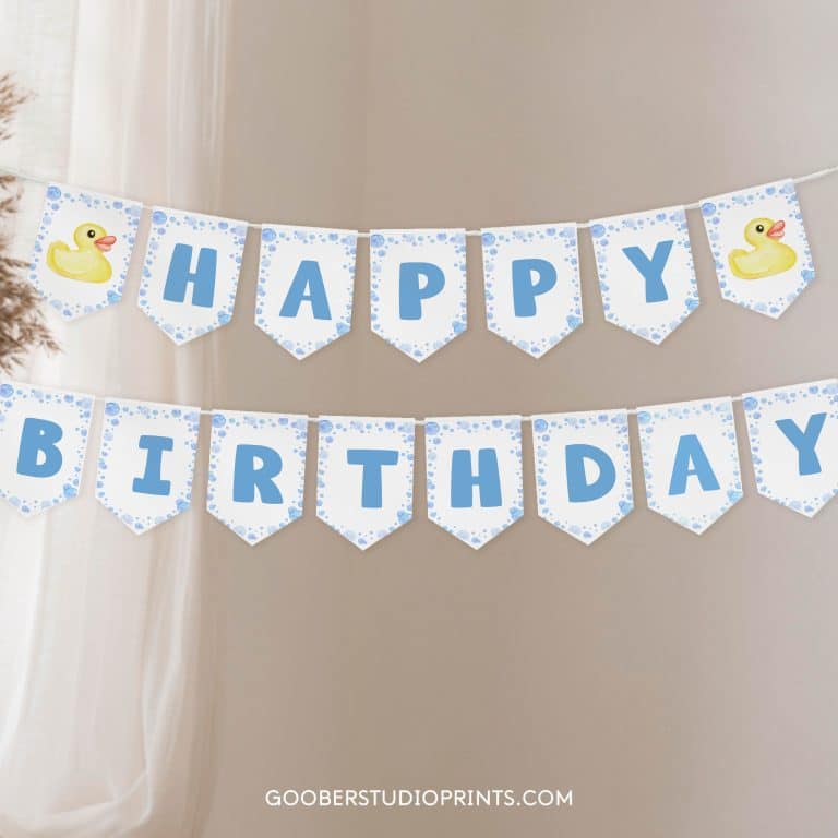 Rubber Duck Birthday Banner - Goober Studio Prints