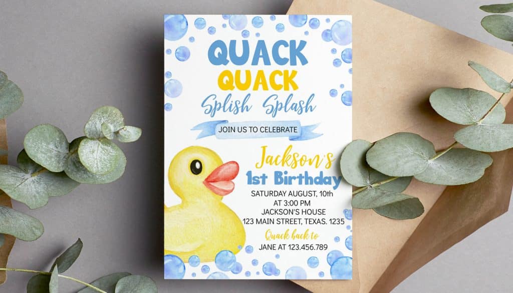 Planning a Rubber Duck Themed Kids Birthday Party - Goober Studio Prints