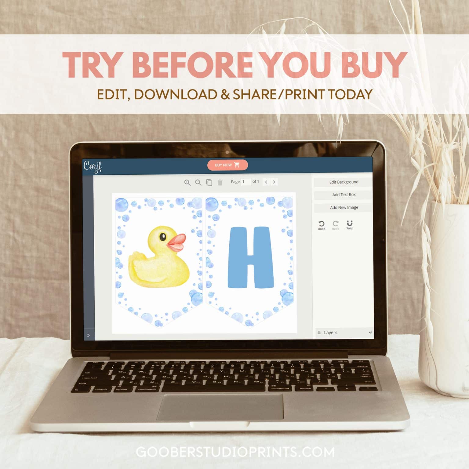 Rubber Duck Birthday Banner - Goober Studio Prints