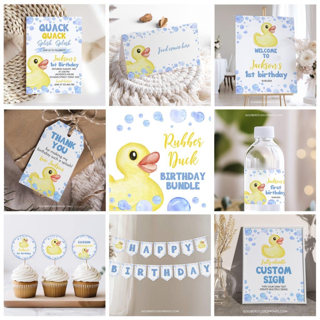 Rubber Duck Birthday Thank You Card - Goober Studio Prints