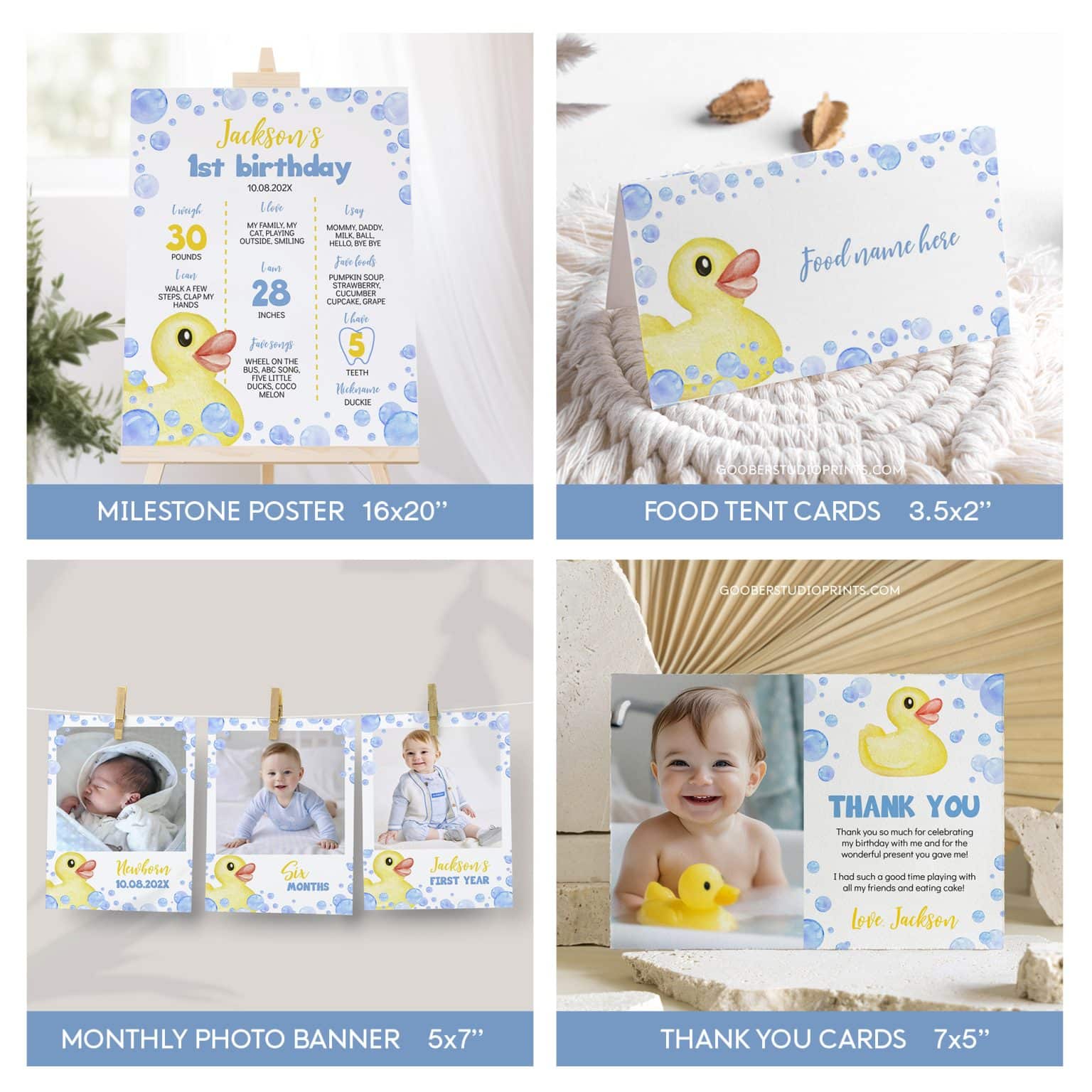 Rubber Duck Birthday Large Set Bundle - Goober Studio Prints