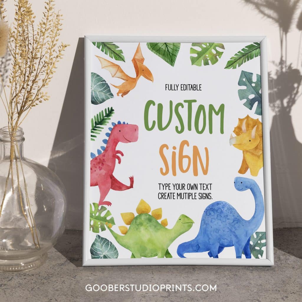 Dinosaur Birthday Set Bundle - Goober Studio Prints