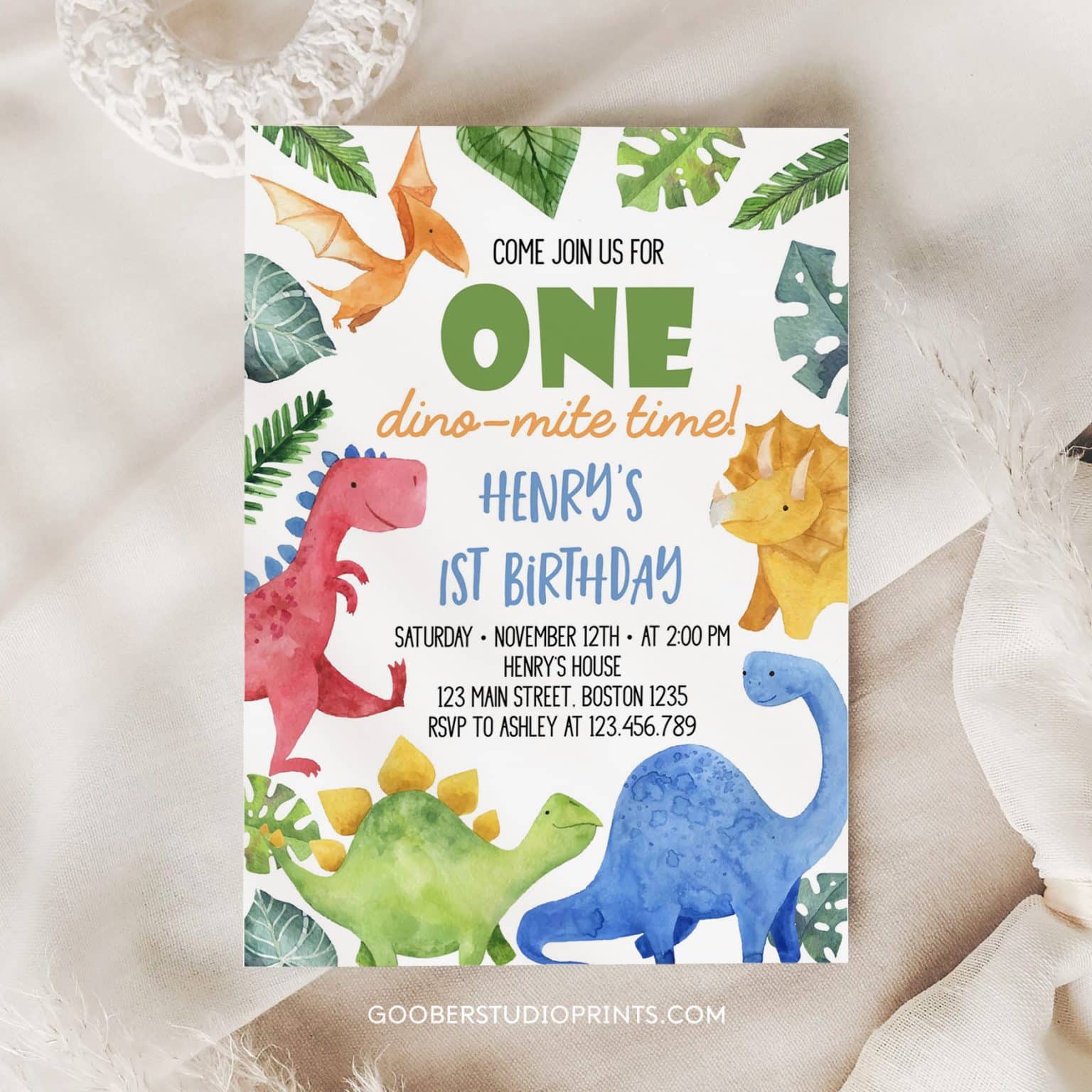 Dinosaur Birthday Set Bundle - Goober Studio Prints