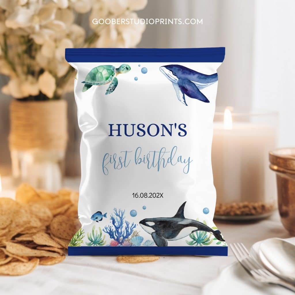 Under The Sea Birthday Chip Bags - Goober Studio Prints