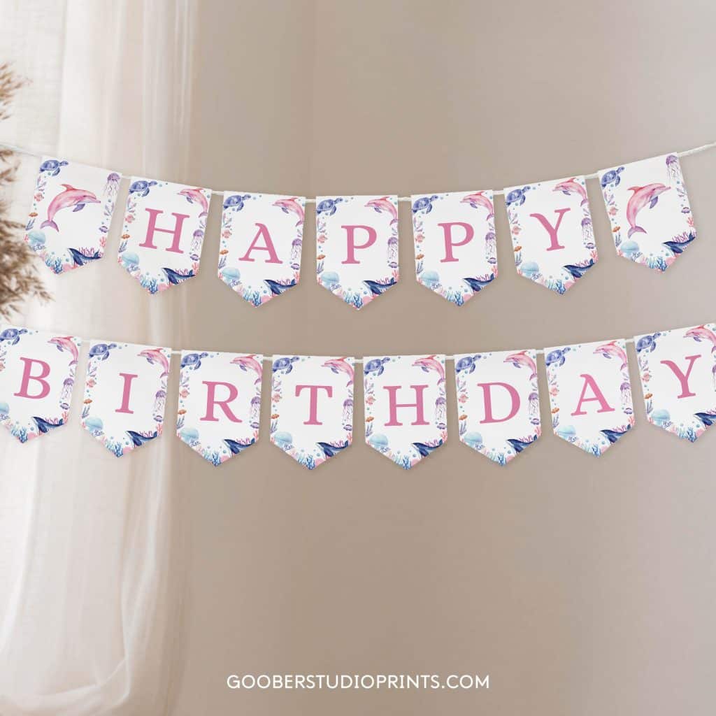 Under The Sea Birthday Banner - Goober Studio Prints