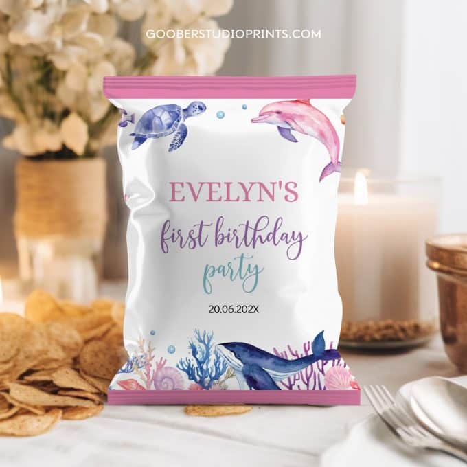 Under The Sea Birthday Chip Bags - Goober Studio Prints