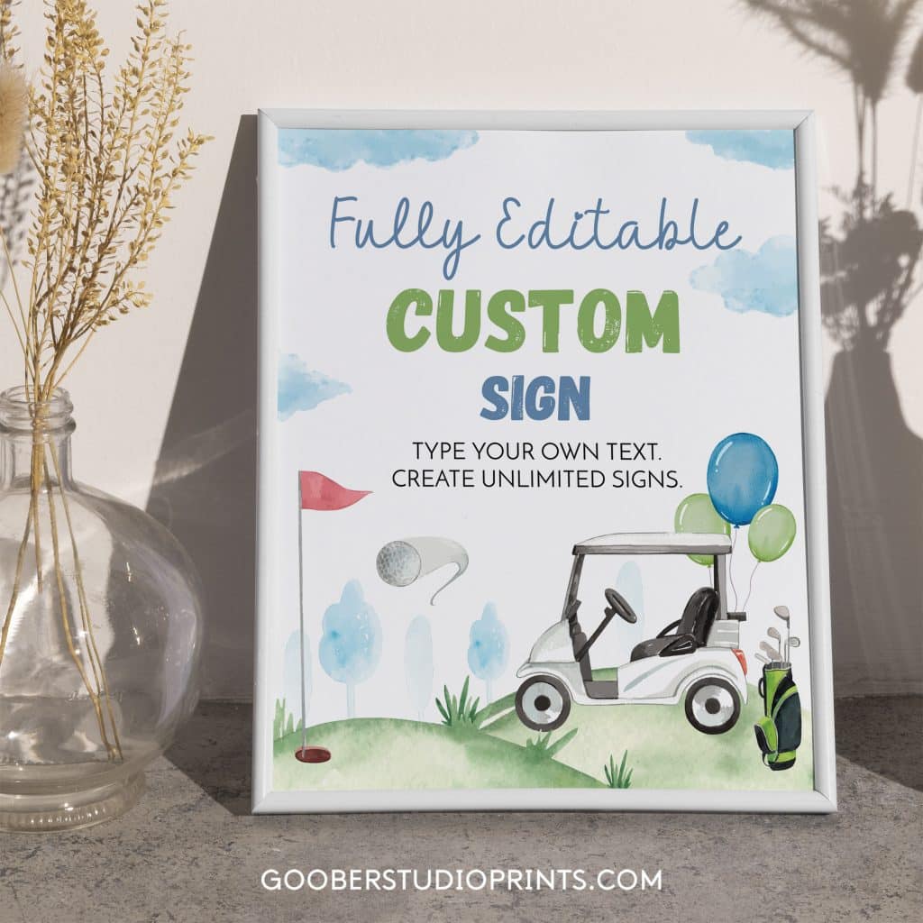 Golf Birthday Custom Sign - Goober Studio Prints