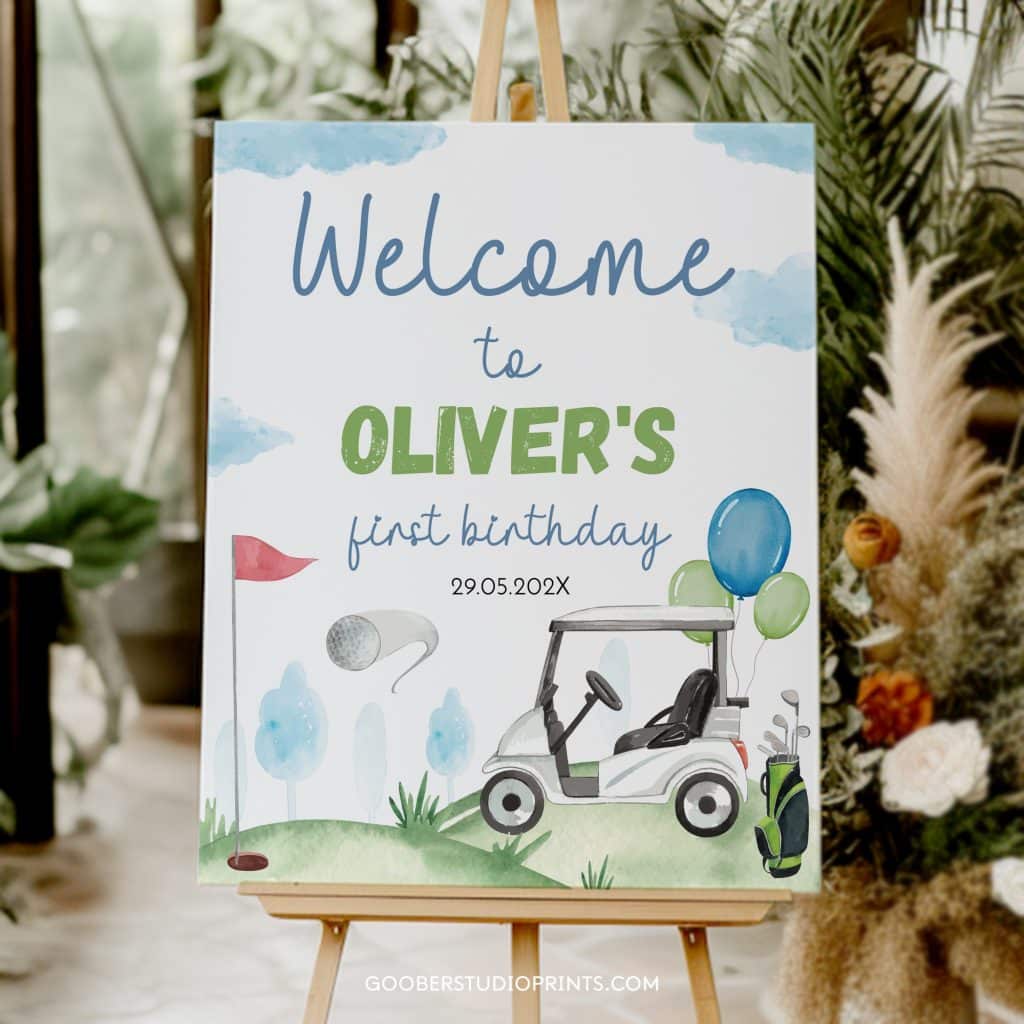 Golf Birthday Welcome Sign - Goober Studio Prints