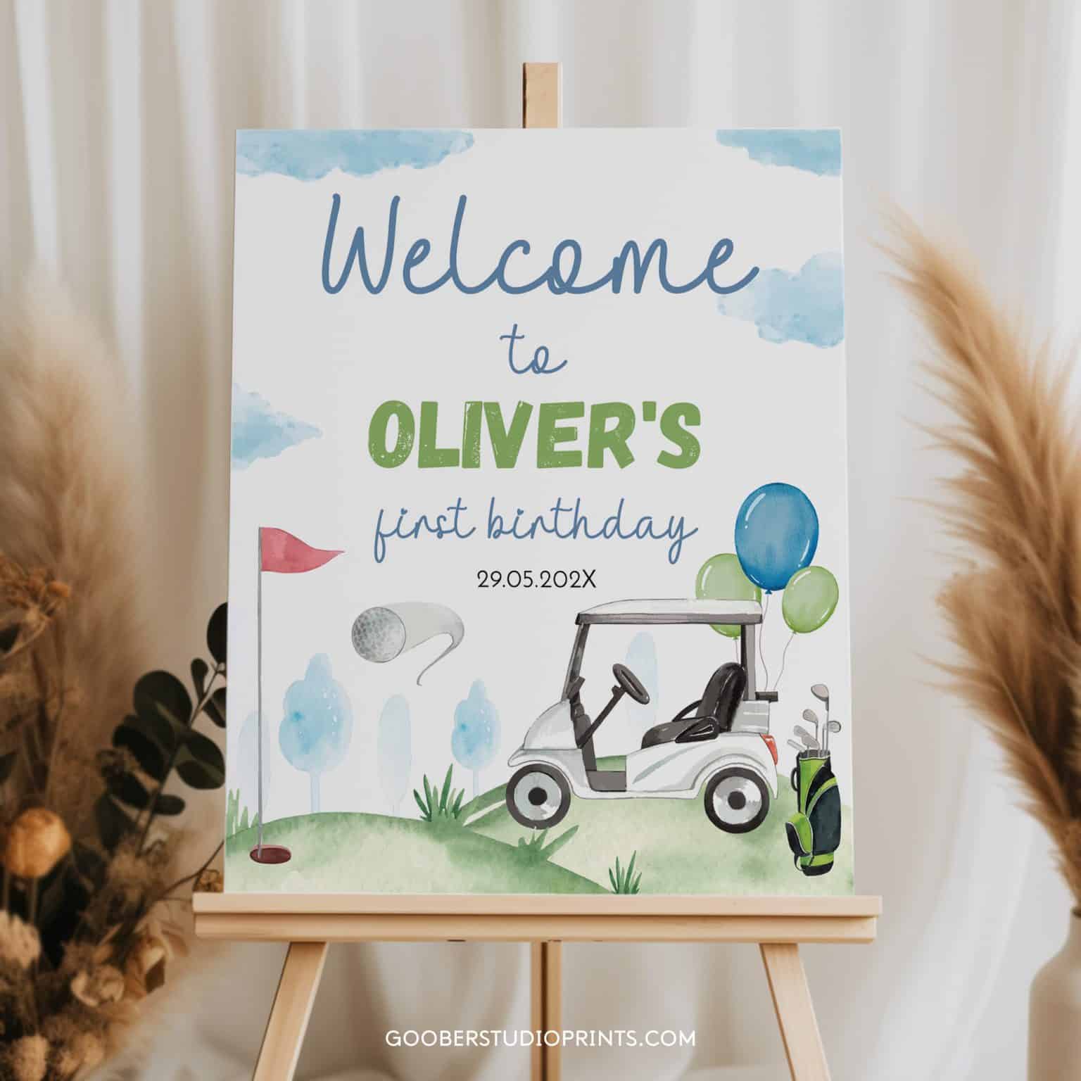 Golf Birthday Welcome Sign - Goober Studio Prints