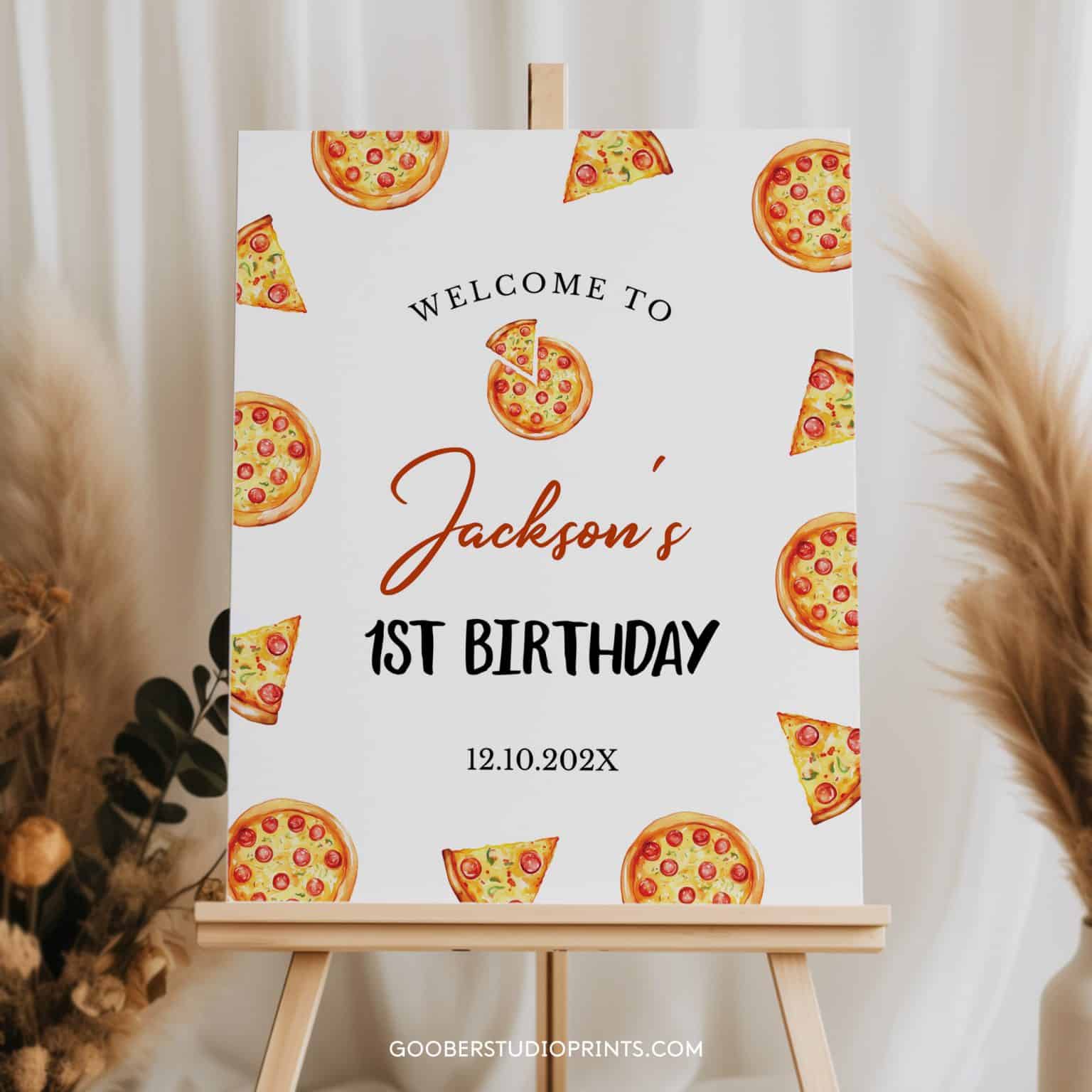 Pizza Birthday Thank You Tag - Goober Studio Prints
