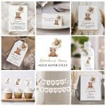 Teddy Bear Birthday Thank You Card - Goober Studio Prints