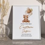 Teddy Bear Birthday Custom Sign - Goober Studio Prints