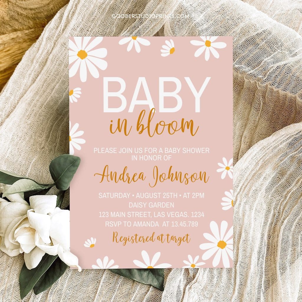 Daisy Baby Shower Invitation - Goober Studio Prints