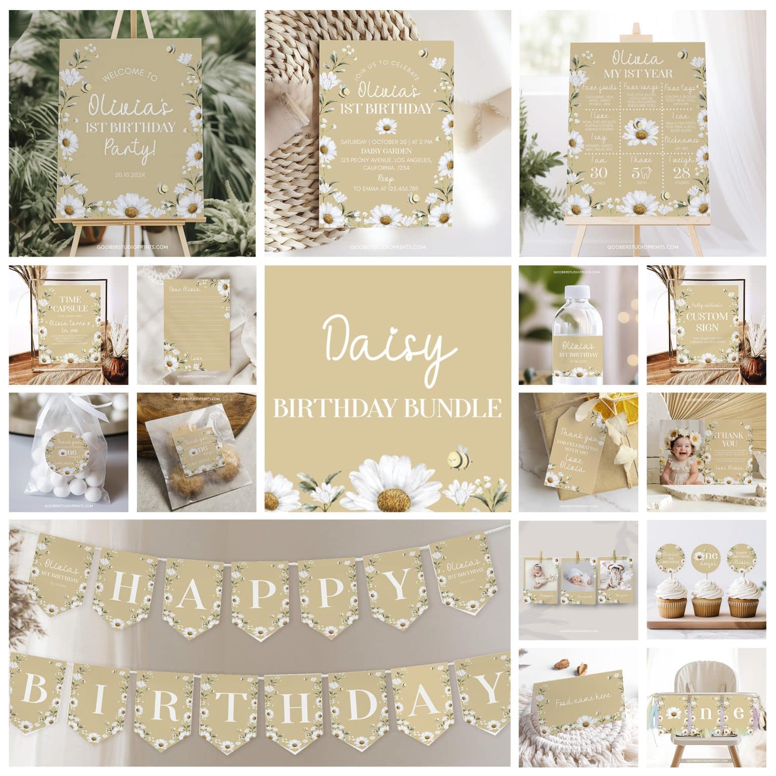 Daisy & Bee Birthday Large Set Bundle - Goober Studio Prints