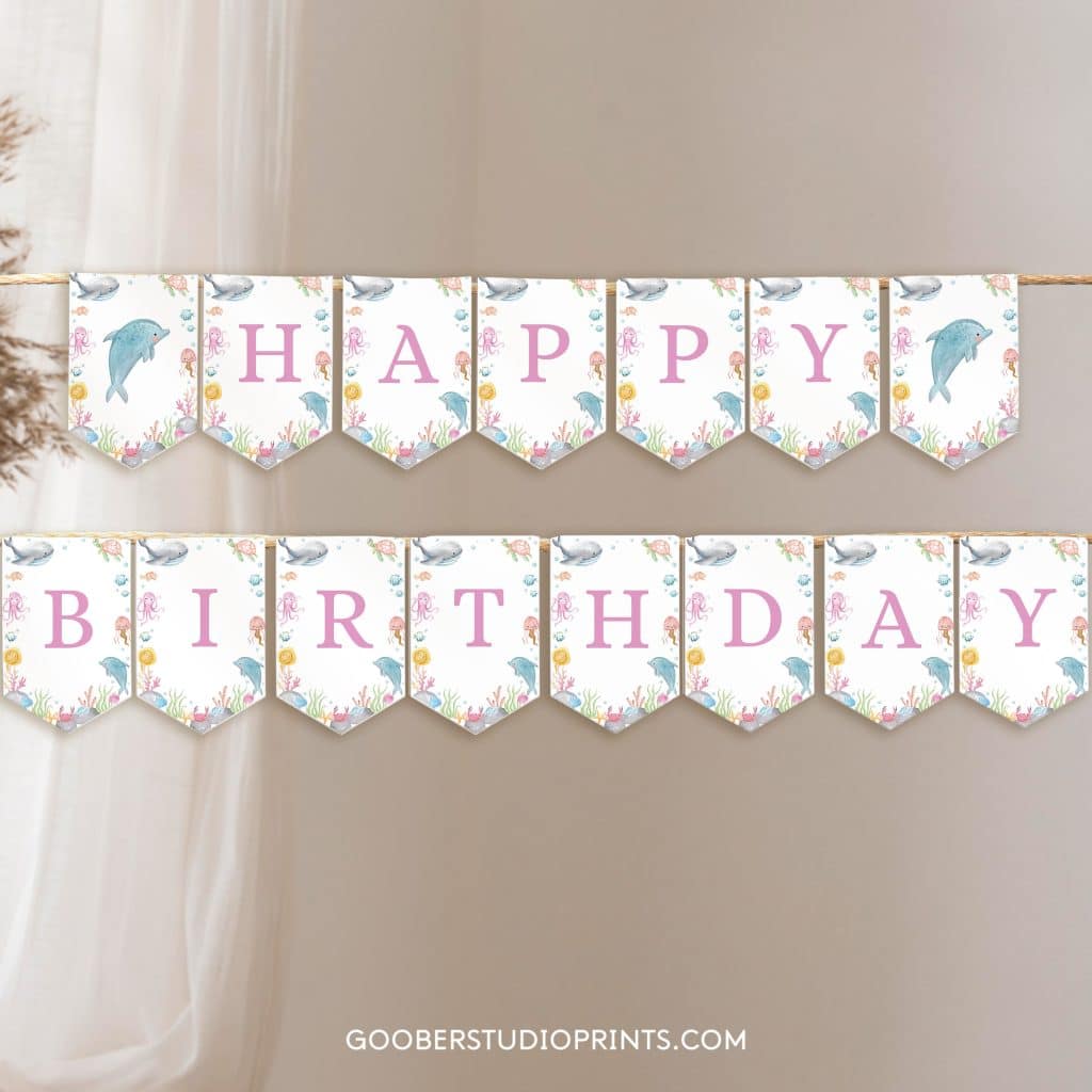Oneder The Sea Birthday Banner - Goober Studio Prints