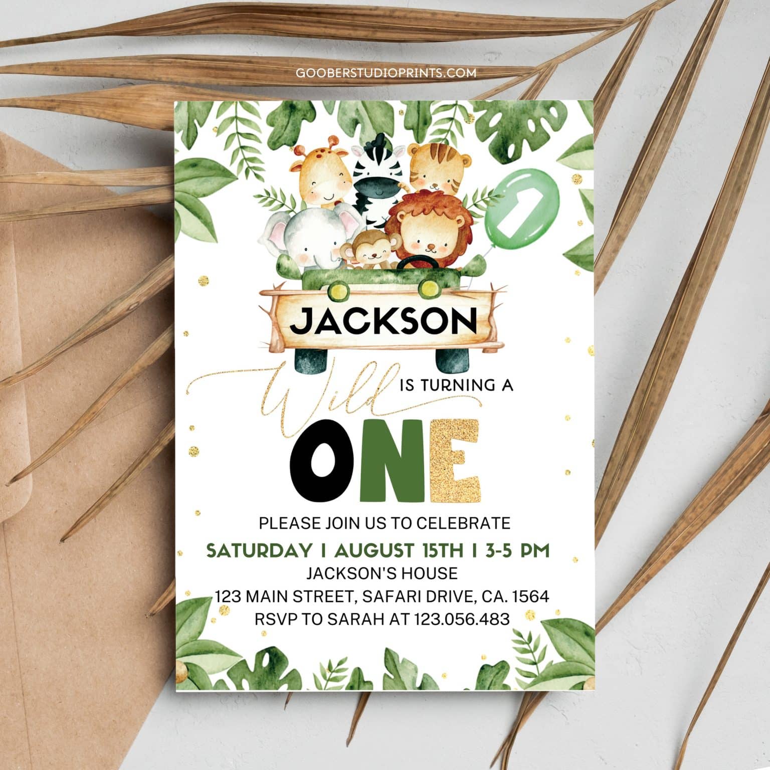 Free Wild One First Birthday Invitation - Goober Studio Prints