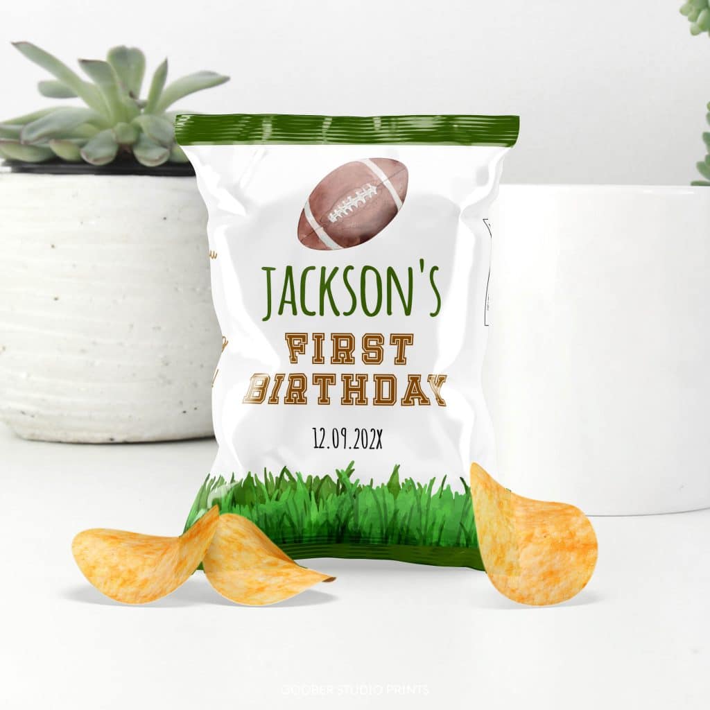 Football Birthday Chip Bags - Goober Studio Prints
