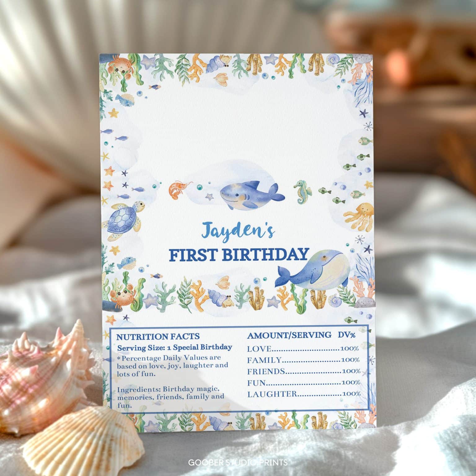Under The Sea Birthday Chocolate Bar Wrappers - Goober Studio Prints