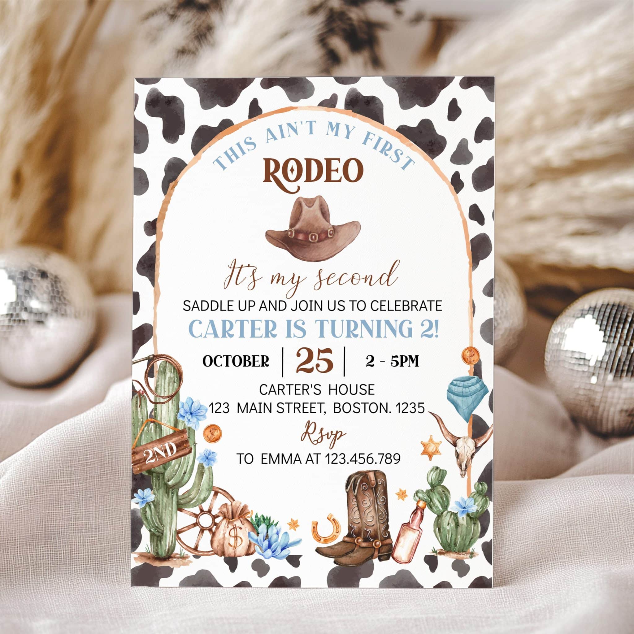 Second Rodeo Birthday Invitation - Goober Studio Prints