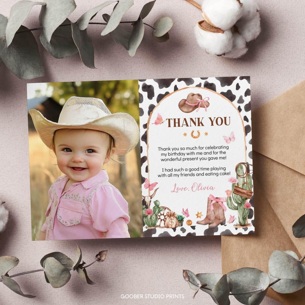 First Rodeo Birthday Thank You Card - Goober Studio Prints