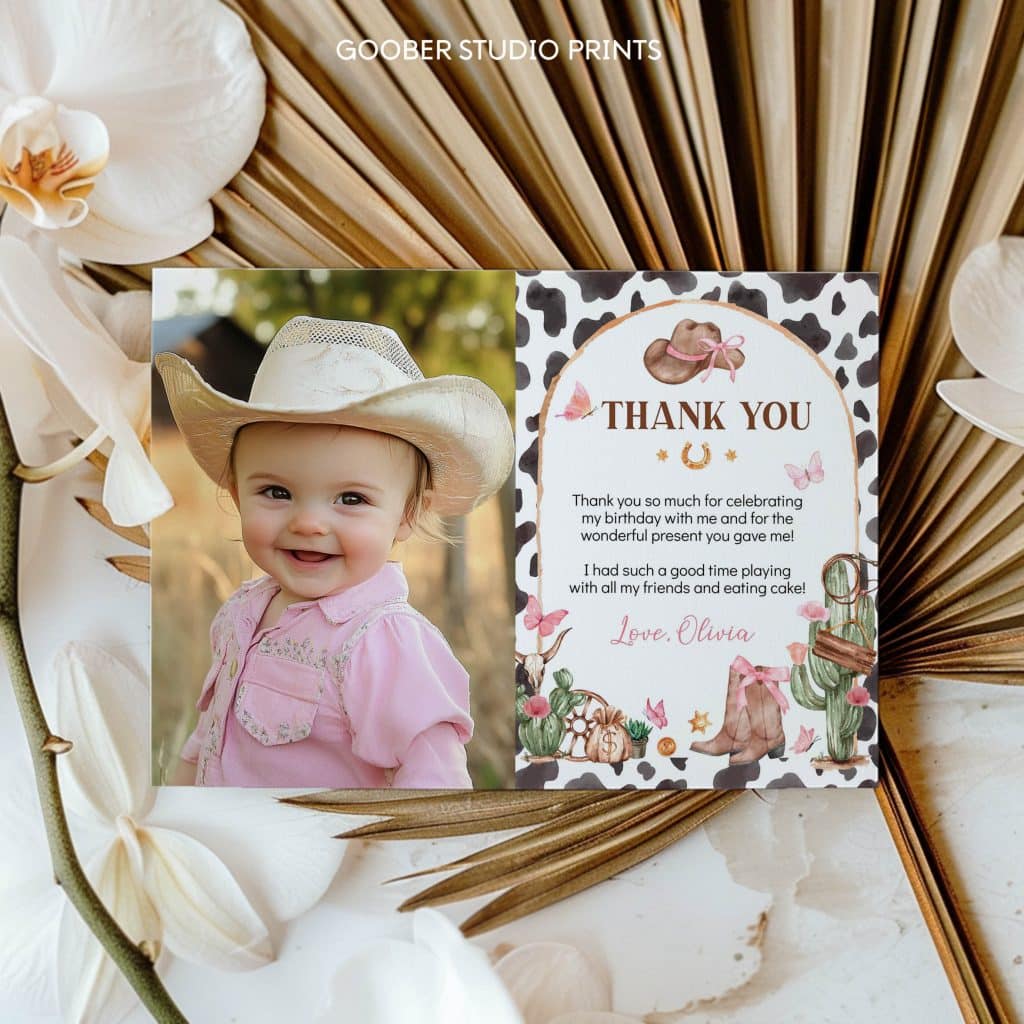 First Rodeo Birthday Thank You Card - Goober Studio Prints