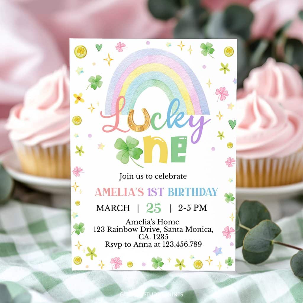 Lucky One Birthday Invitation - Goober Studio Prints