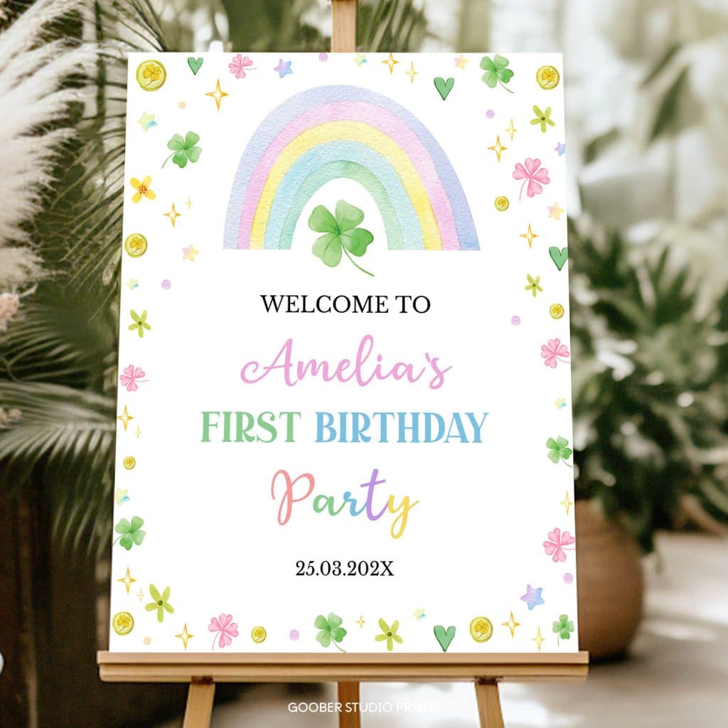 Lucky One Birthday Welcome Sign - Goober Studio Prints