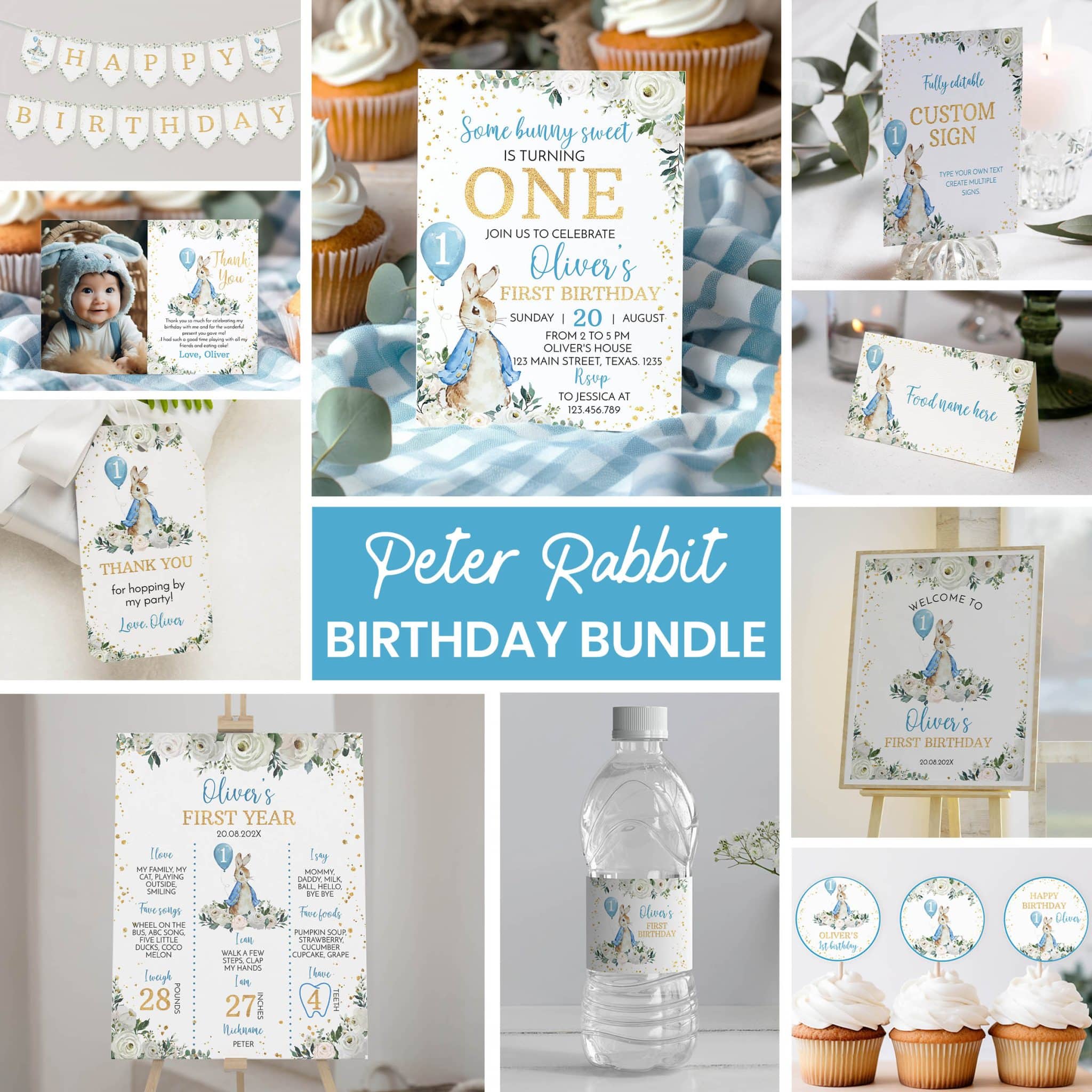 Peter Rabbit Birthday Invitation Bundle - Goober Studio Prints
