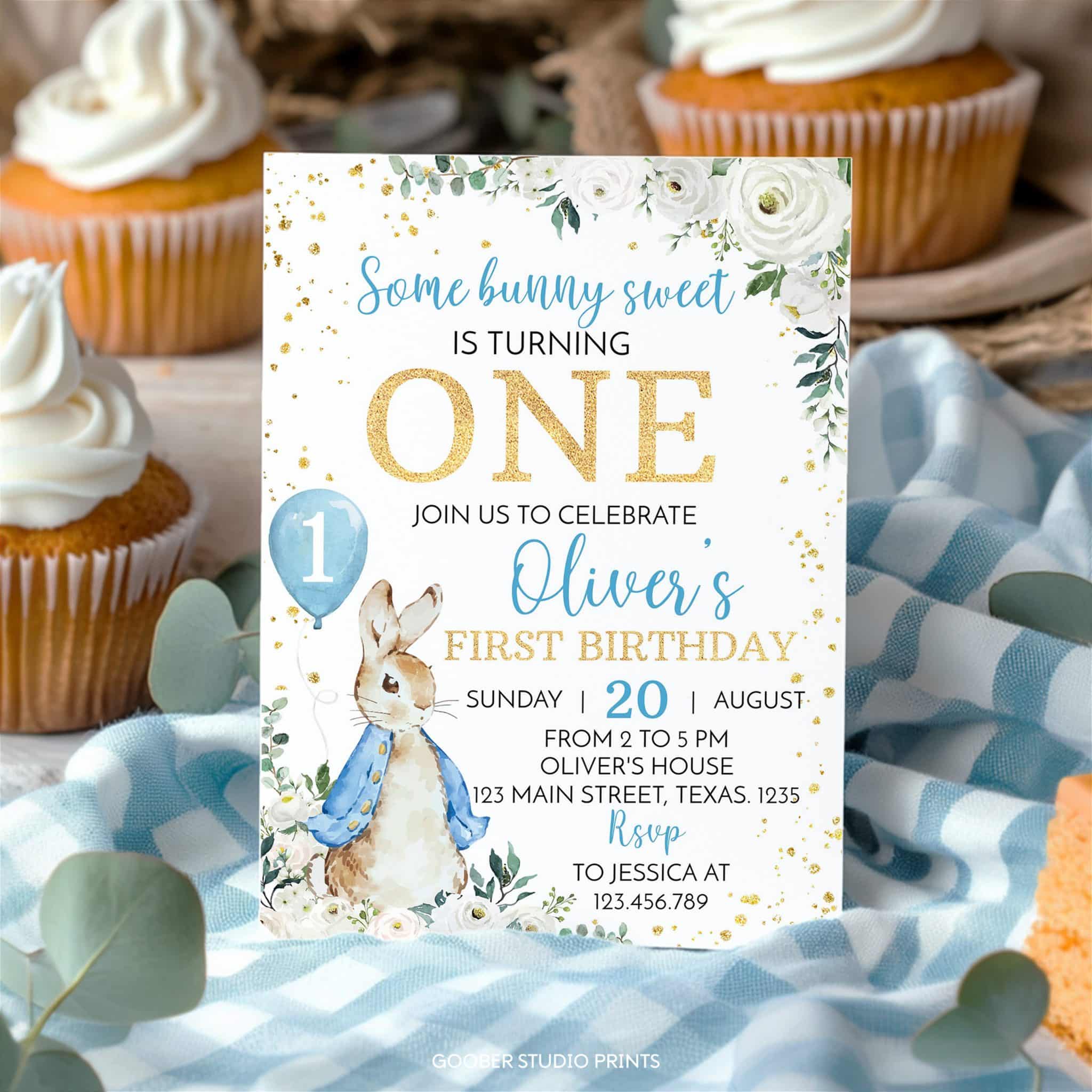 Peter Rabbit Birthday Invitation - Goober Studio Prints
