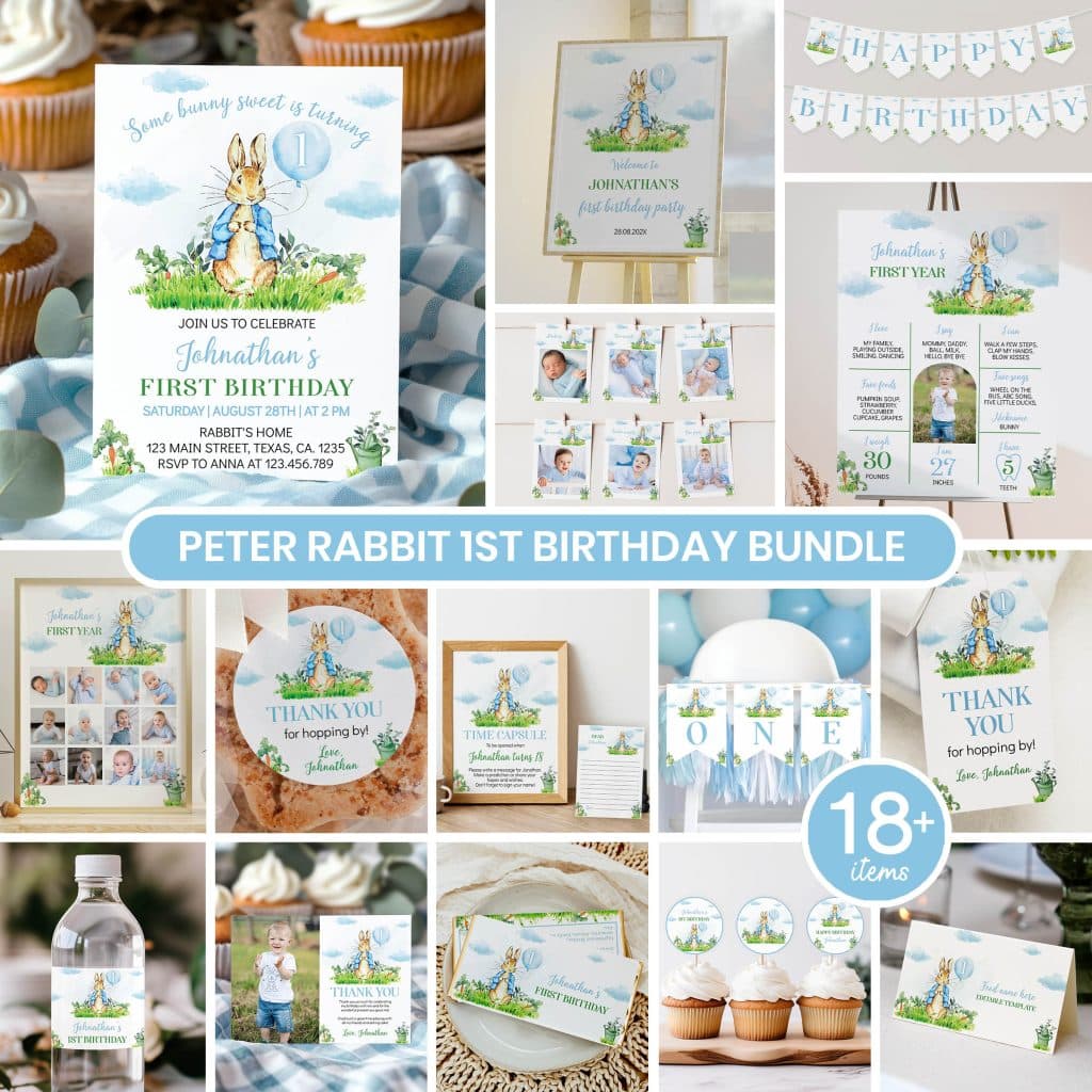 Peter Rabbit Birthday Party Bundle - Goober Studio Prints