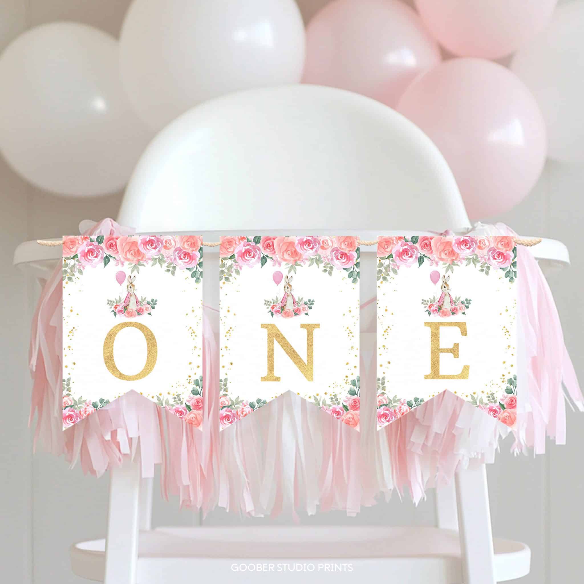 Peter Rabbit Birthday Highchair Banner - Goober Studio Prints