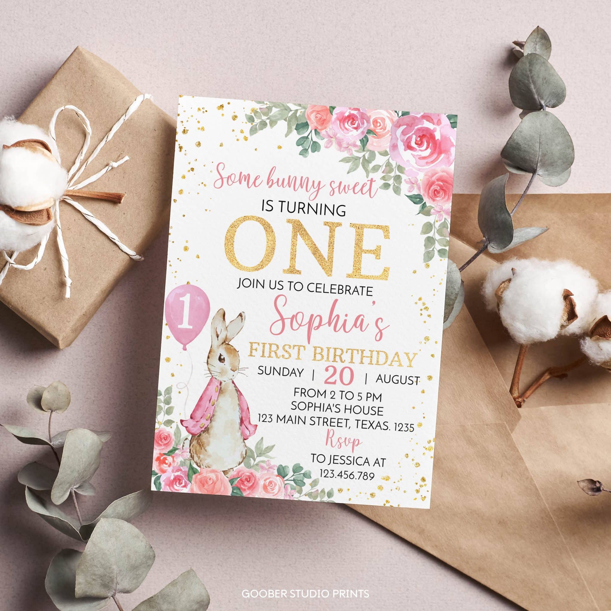 Peter Rabbit Birthday Invitation - Goober Studio Prints