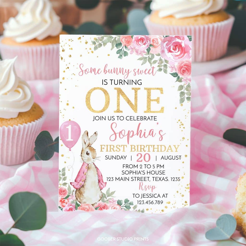Peter Rabbit Birthday Invitation - Goober Studio Prints