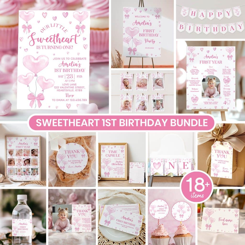 Sweetheart Birthday Party Bundle - Goober Studio Prints