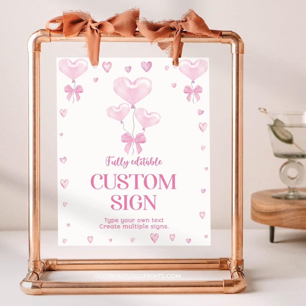 Sweetheart Birthday Custom Table Sign - Goober Studio Prints