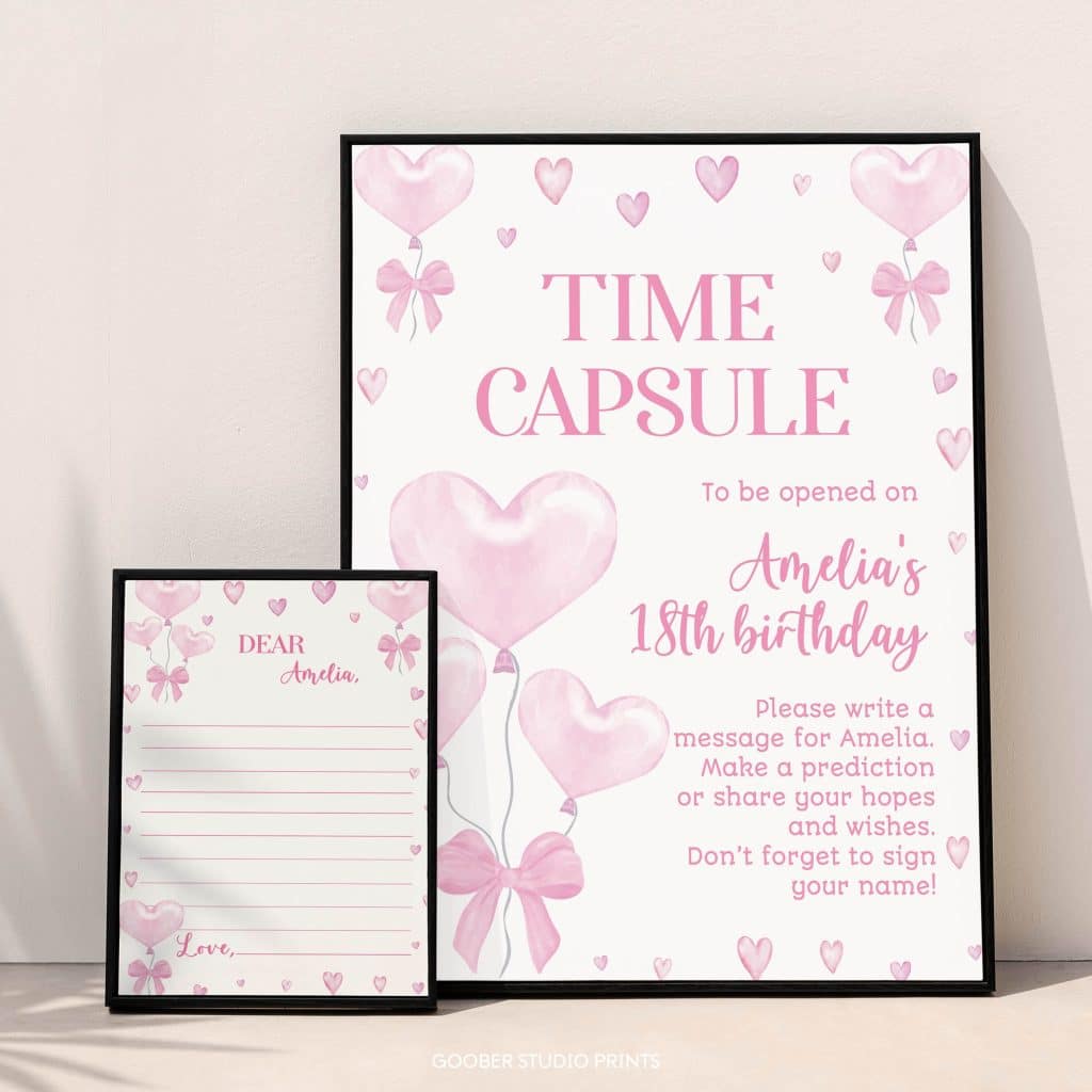 Sweetheart Birthday Time Capsule Sign & Card - Goober Studio Prints