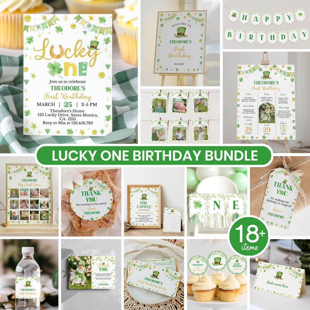Lucky One Birthday Highchair Banner - Goober Studio Prints