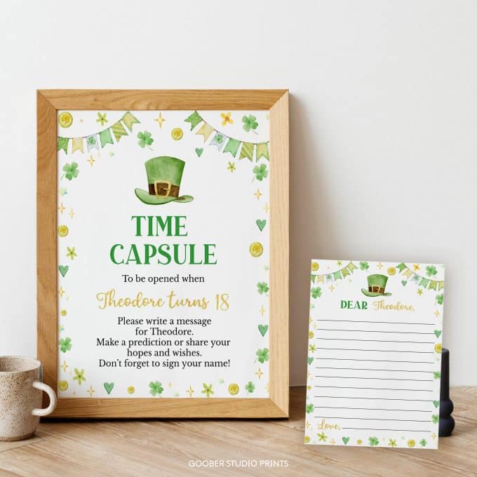 Lucky One Birthday Time Capsule Sign & Card - Goober Studio Prints