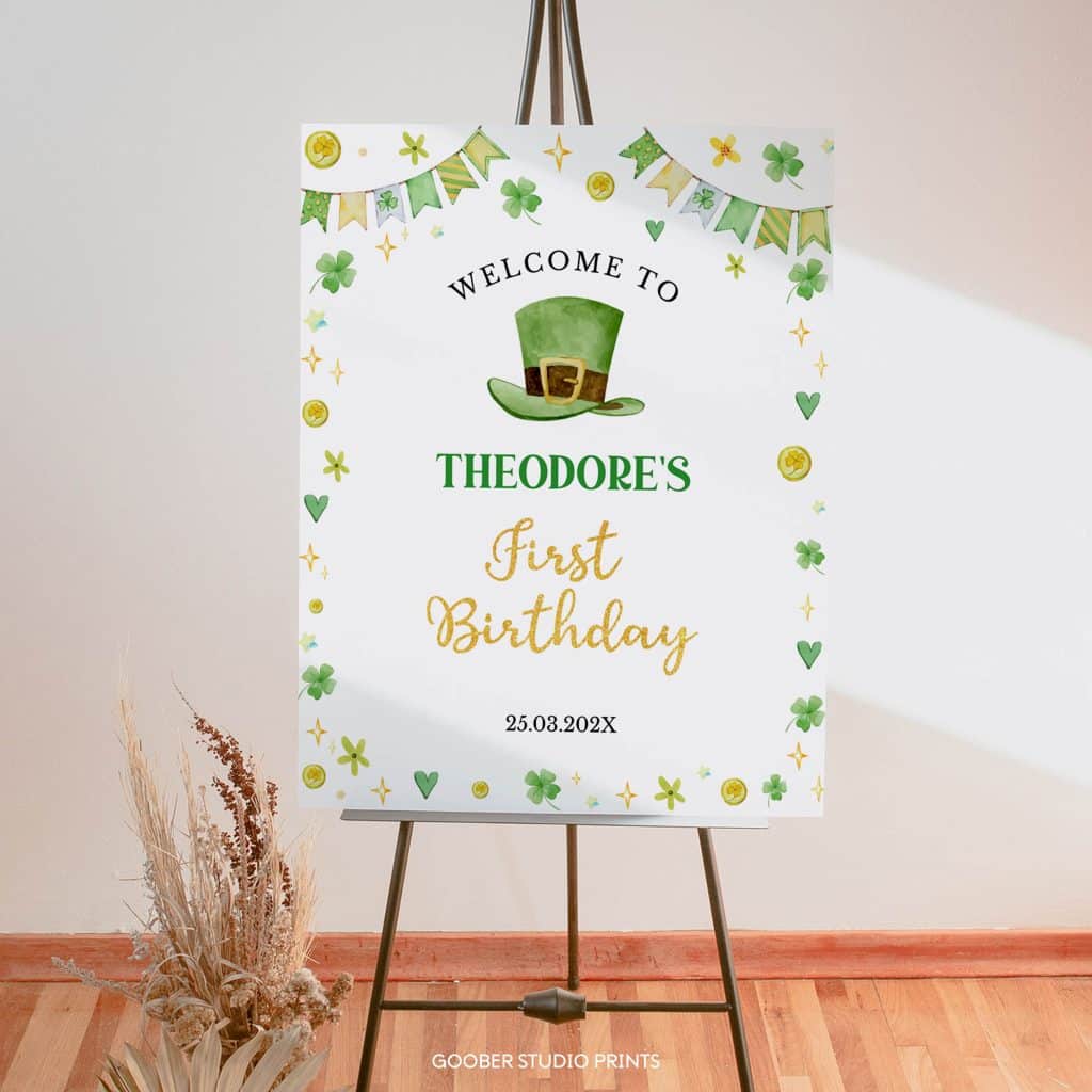 Lucky One Birthday Welcome Sign - Goober Studio Prints