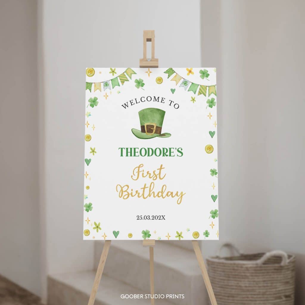 Lucky One Birthday Welcome Sign - Goober Studio Prints