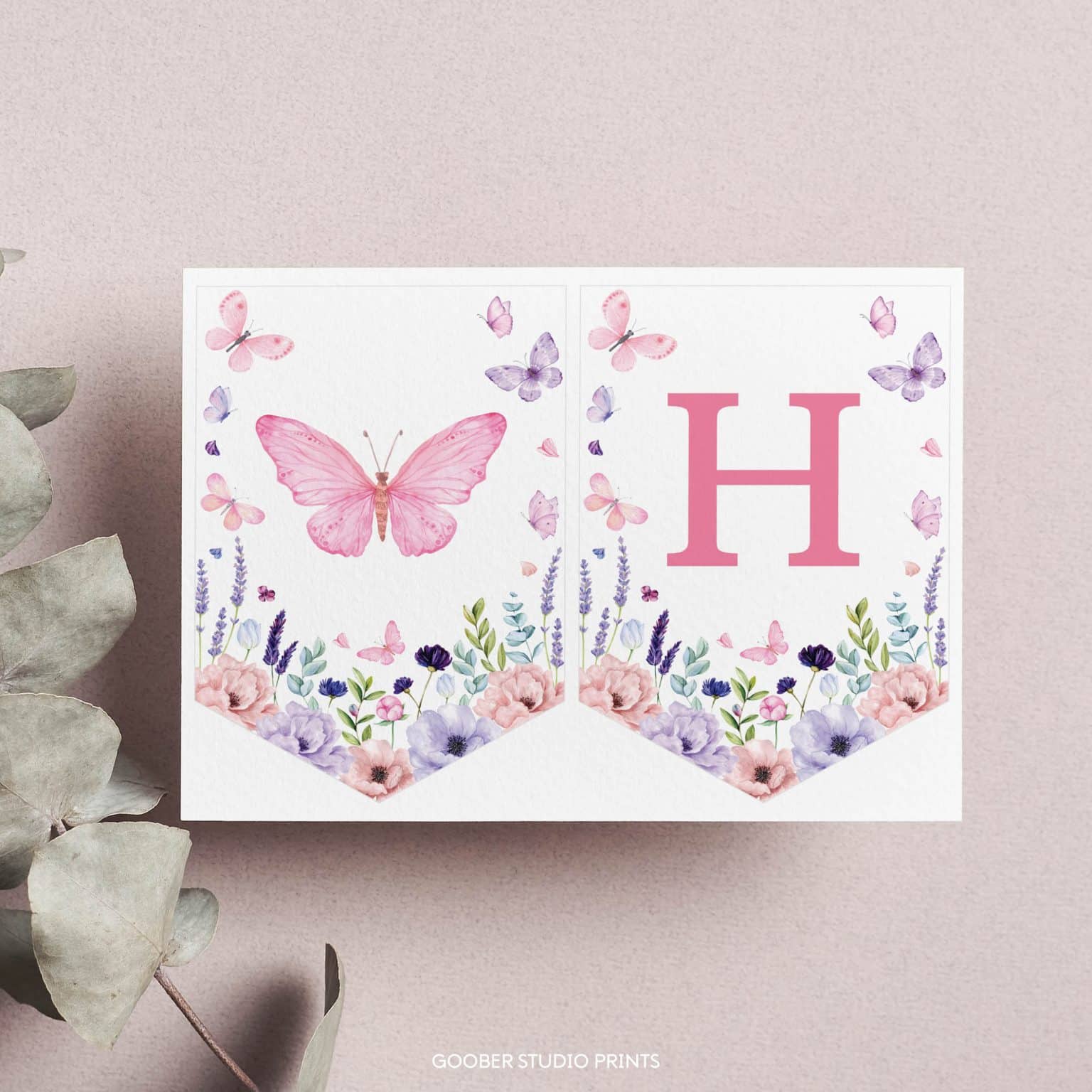 Butterfly Birthday Party Banner - Goober Studio Prints