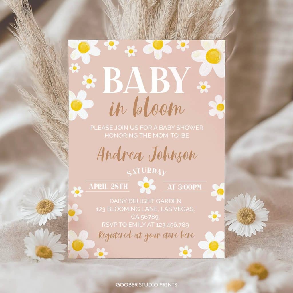 Daisy Baby Shower Invitation - Goober Studio Prints
