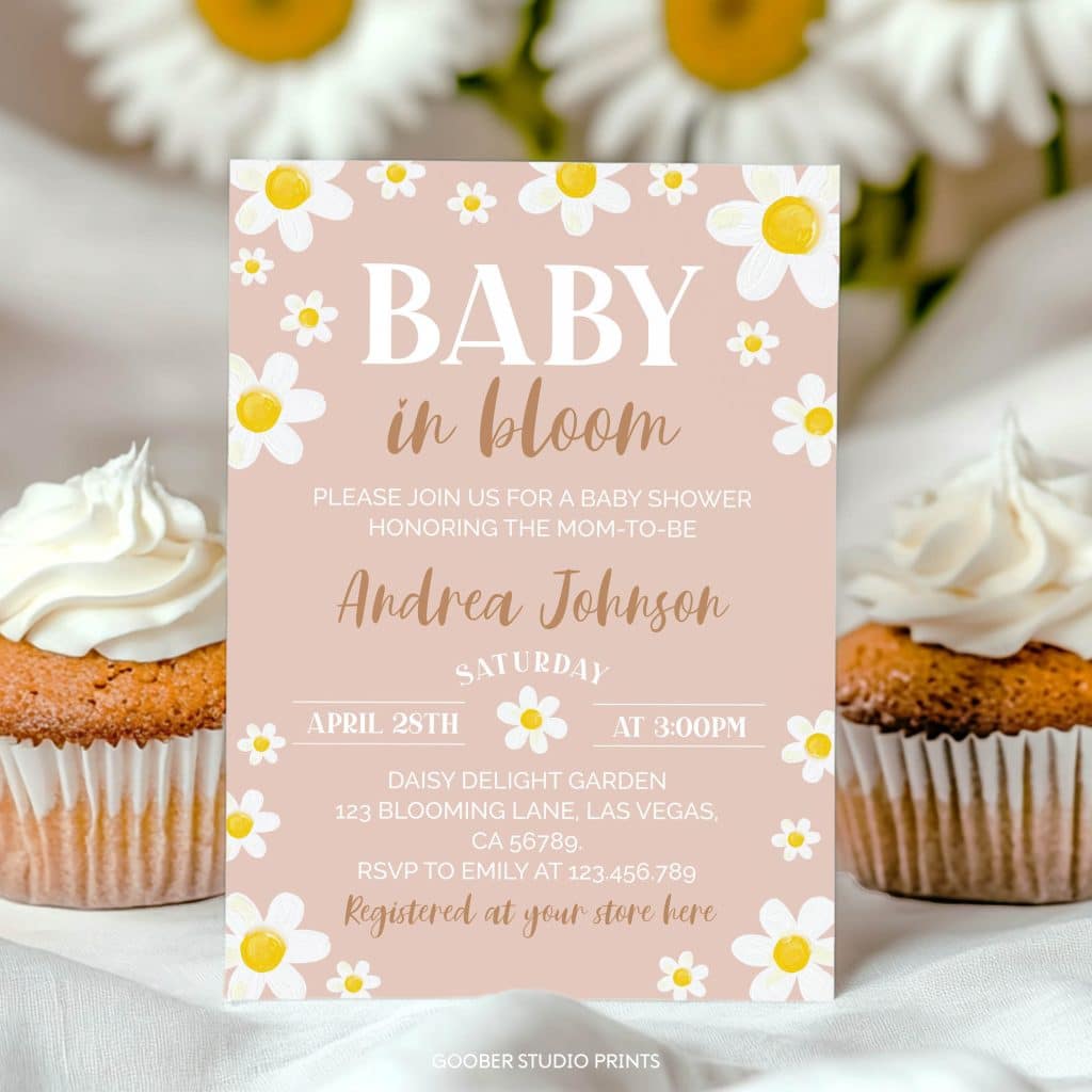 Daisy Baby Shower Invitation - Goober Studio Prints