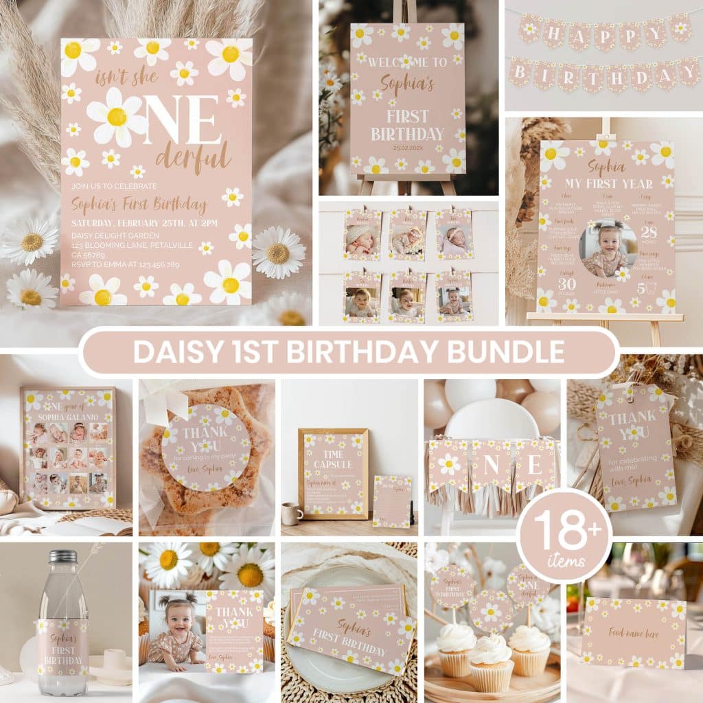 Daisy Birthday Party Chip Bags - Goober Studio Prints