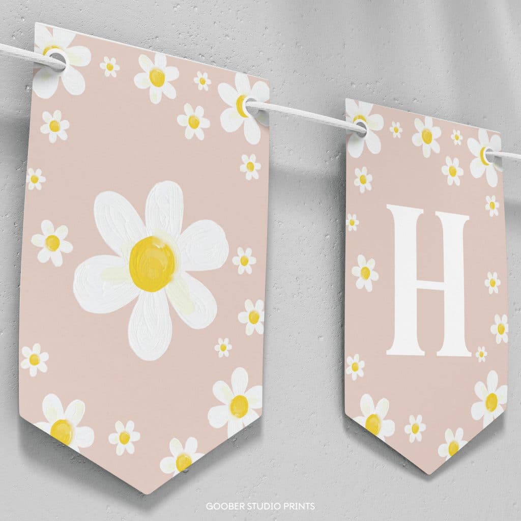 Daisy Birthday Party Banner - Goober Studio Prints
