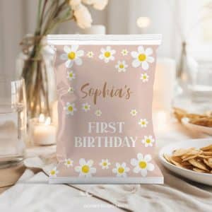 Daisy Birthday Party Chip Bags - Goober Studio Prints