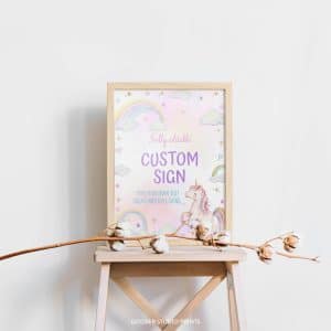 Unicorn Birthday Custom Table Sign - Goober Studio Prints