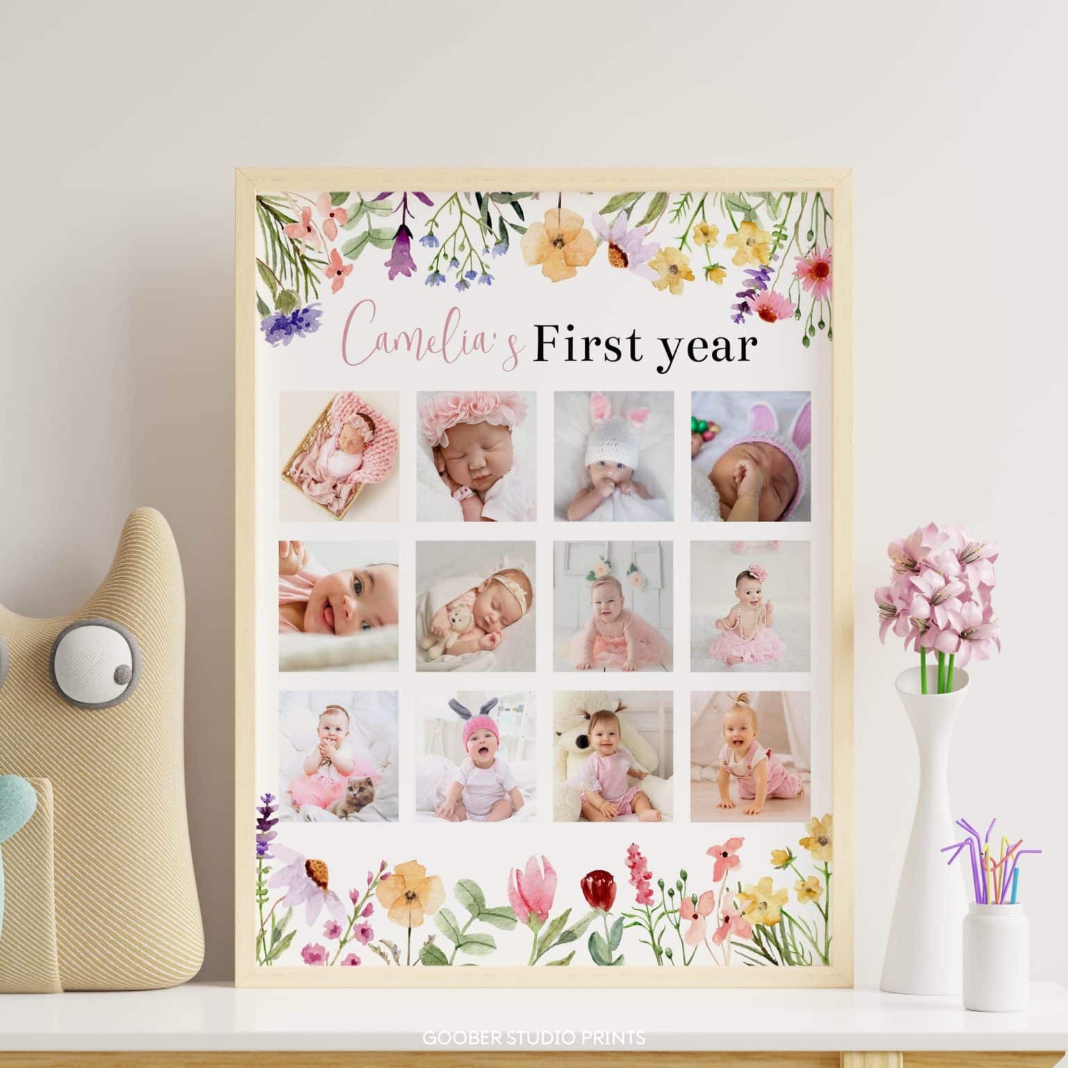 Wildflower Birthday Party Invitation - Goober Studio Prints