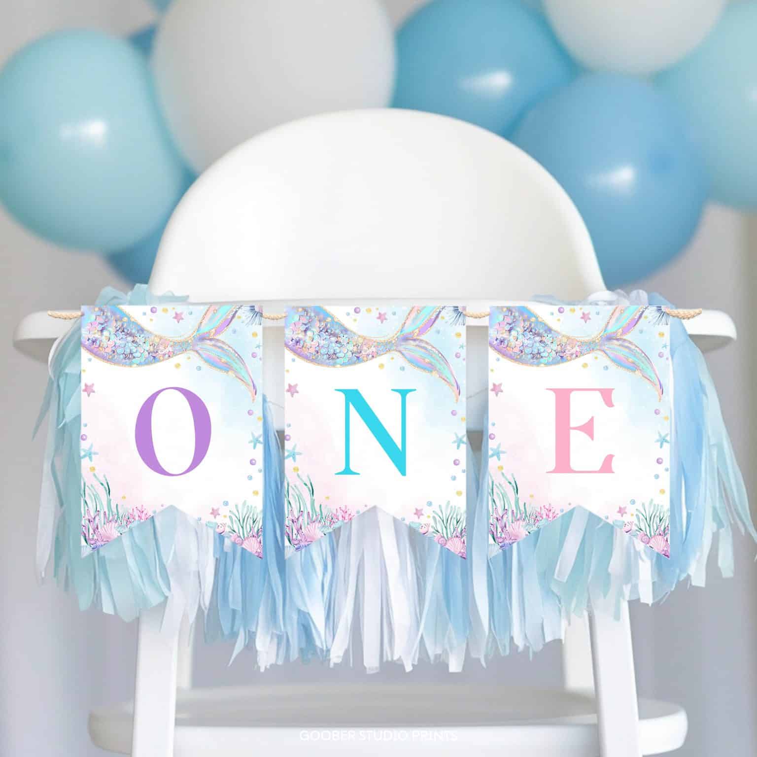 Mermaid Birthday Milestone Poster - Goober Studio Prints