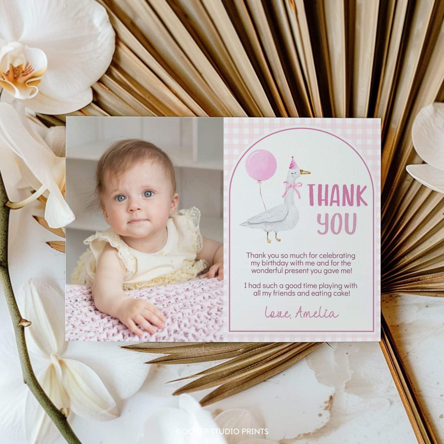 Silly Goose Birthday Thank You Card - Goober Studio Prints